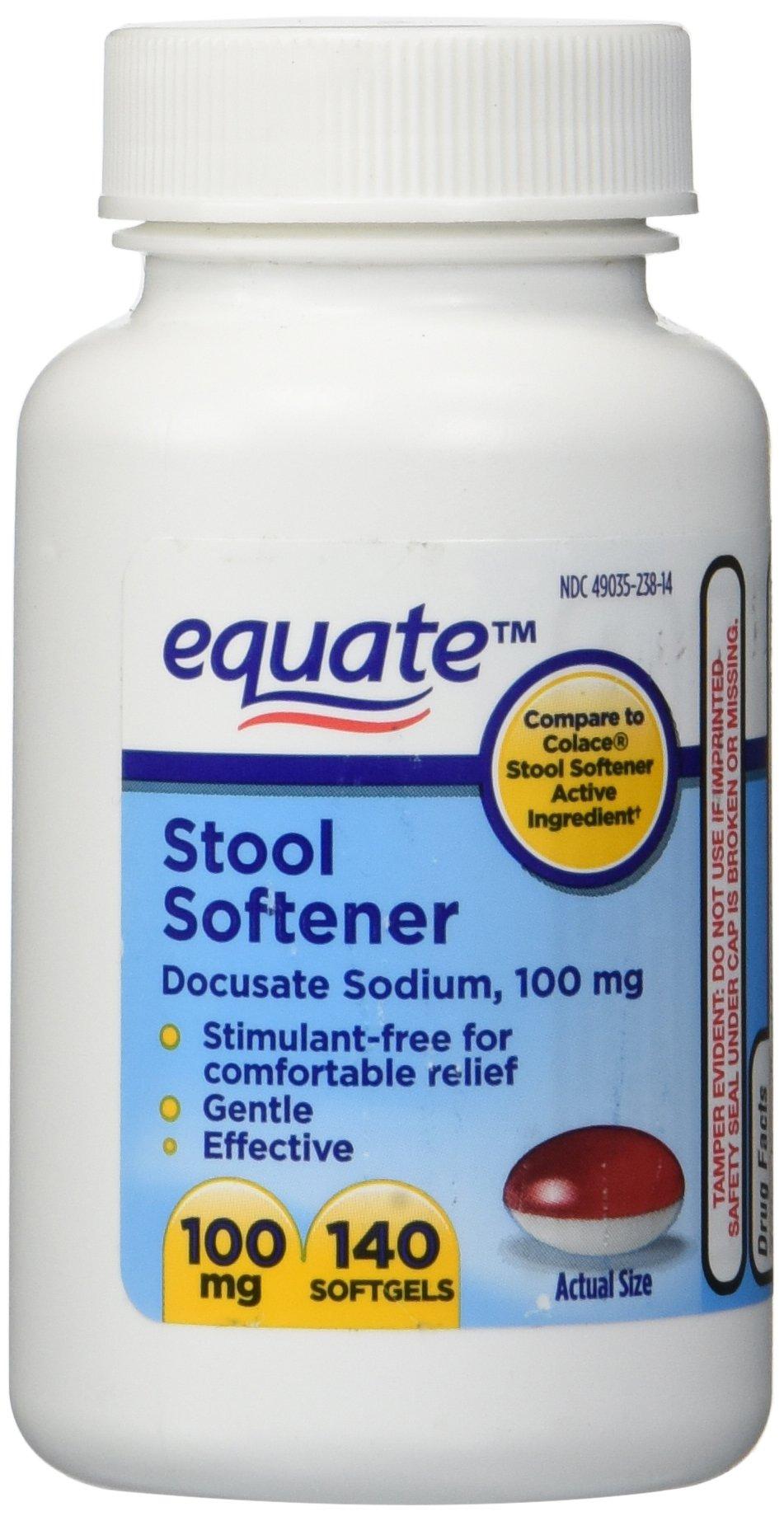 Equate Stool Softener 100mg - 140 Capsules (Compare to Colace) - Fast ...