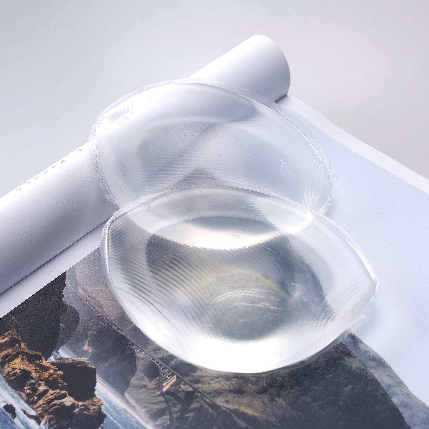 Silicone Breast Inserts - Waterproof Enhancer Clear Gel Push Up Bra ...