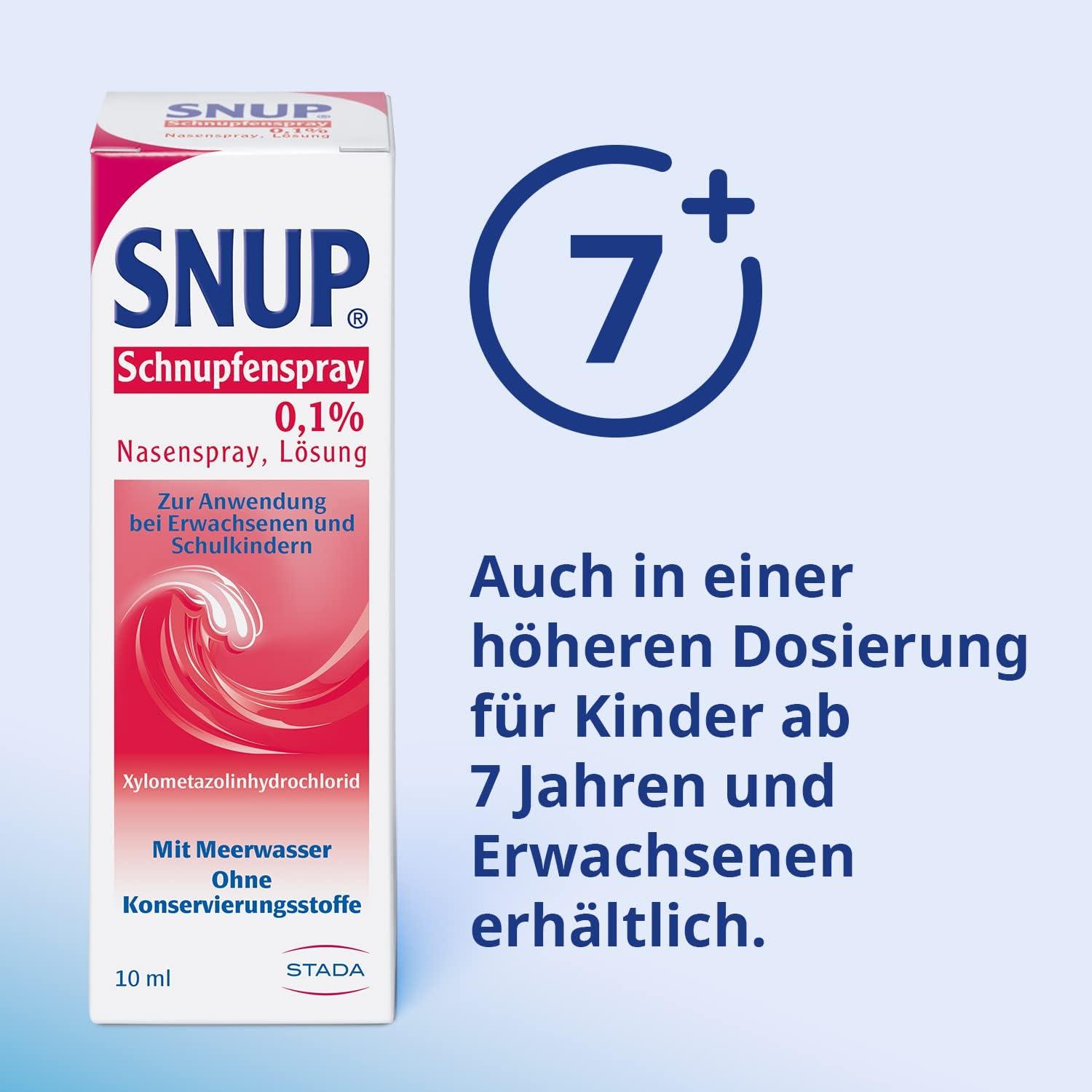 Snup Runny Nose Spray 0.5% for Kids | Sea Water Nasal Spray for Ages 2 ...