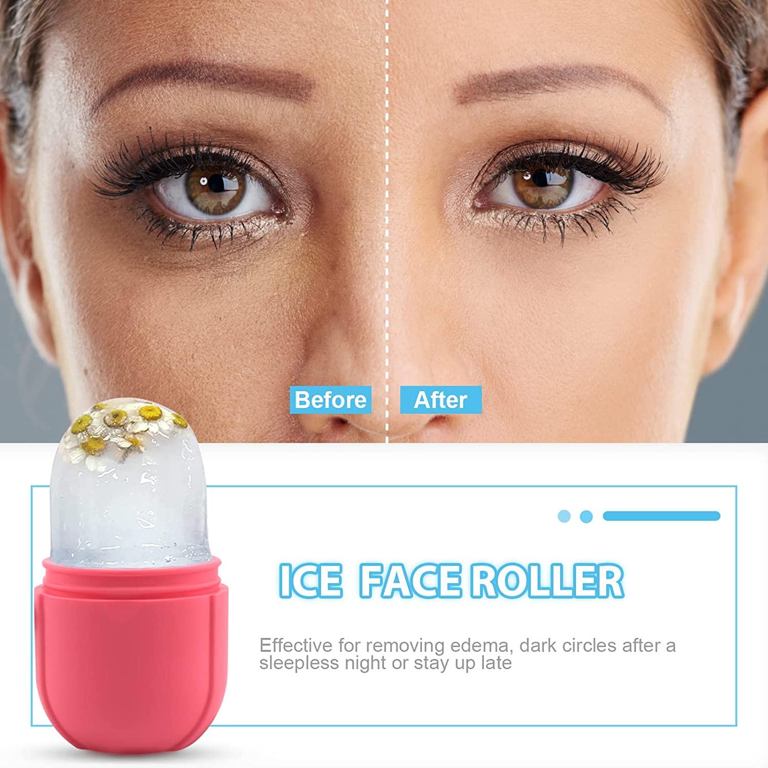 Silicone Ice Face Roller Set for Face and Eye Care - Reusable Beauty ...