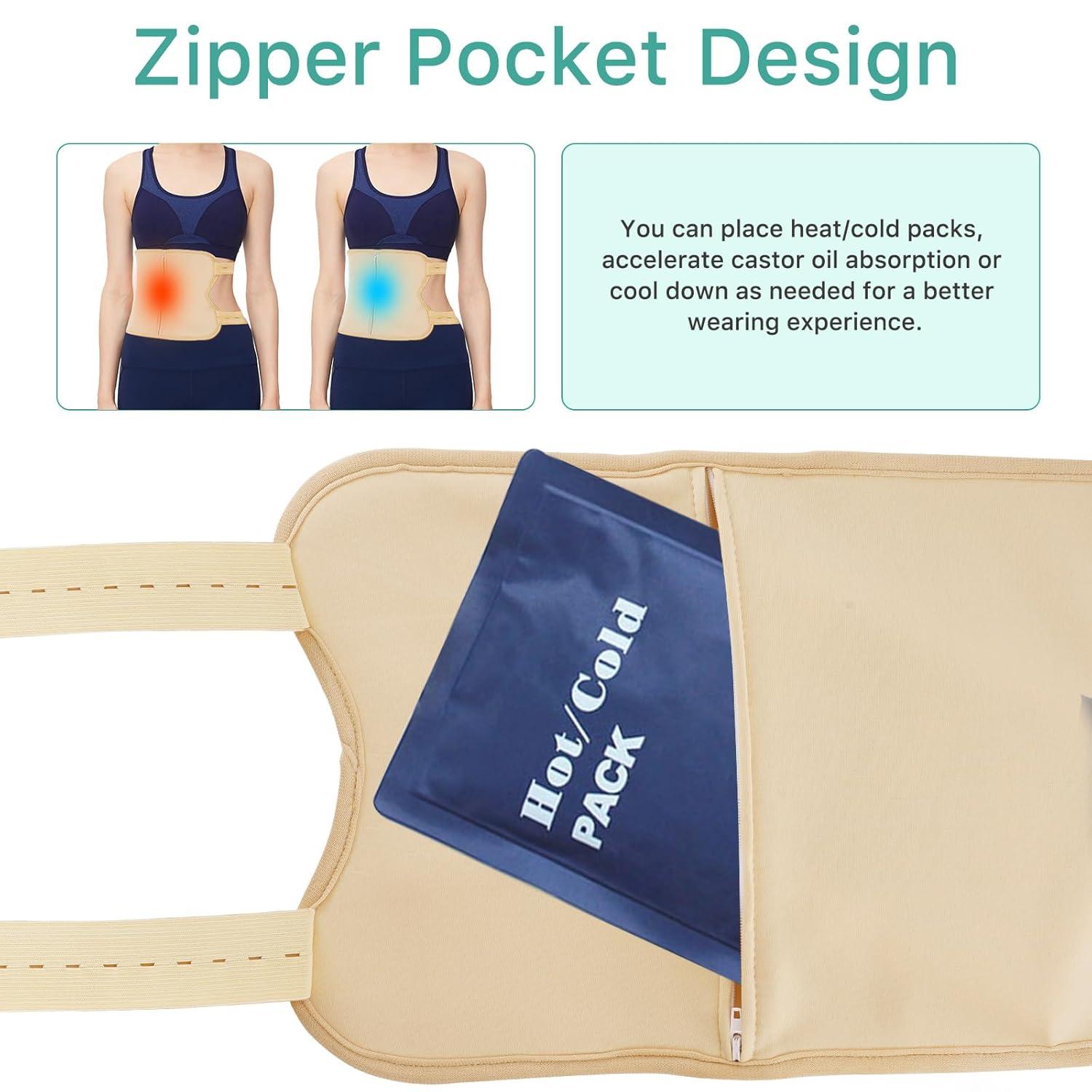 Organic Castor Oil Pack for Liver Support | Adjustable Strap | Reusable ...