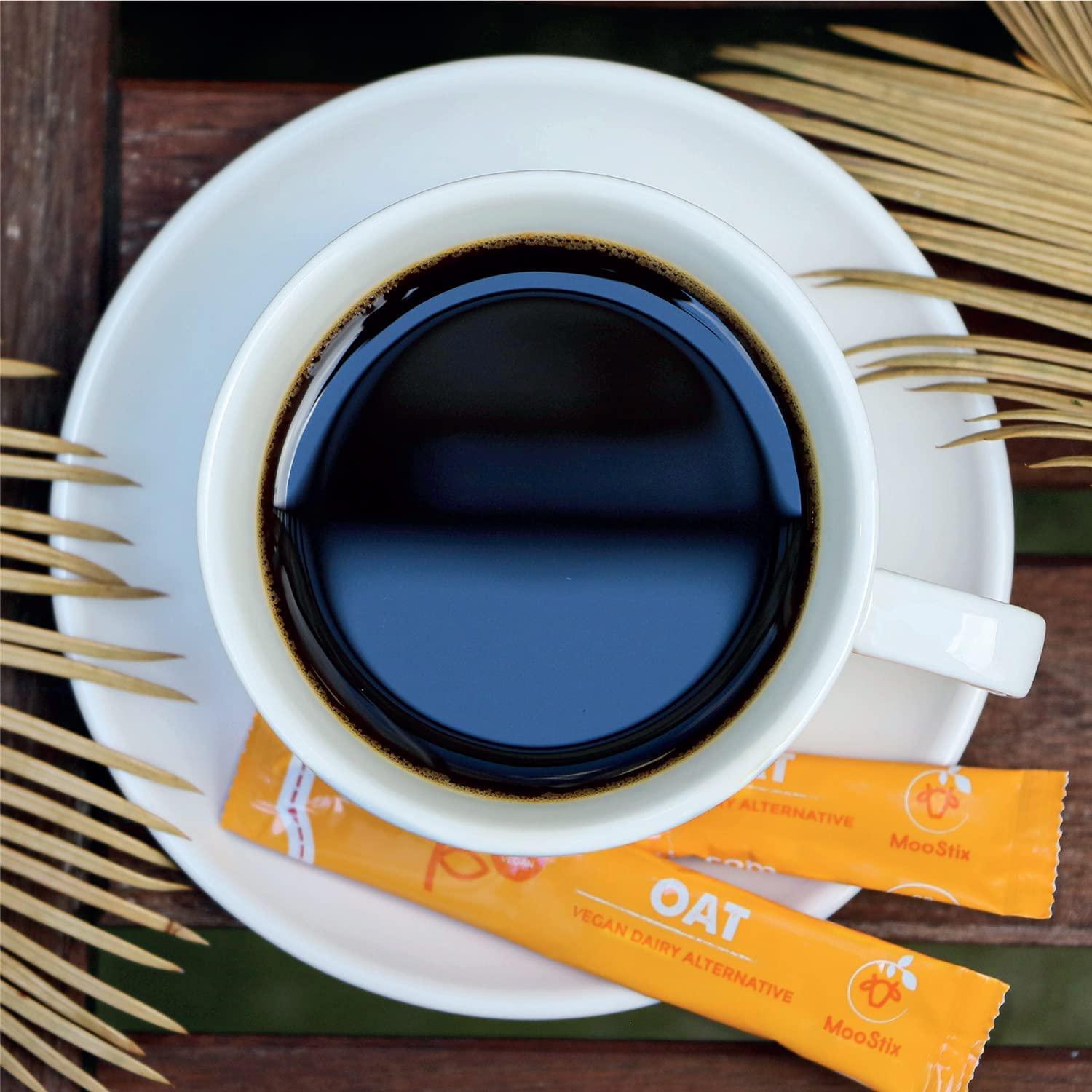 MooStix Oat Milk Coffee Creamer - Pack of 50 | Non Dairy, Vegan, Plant ...