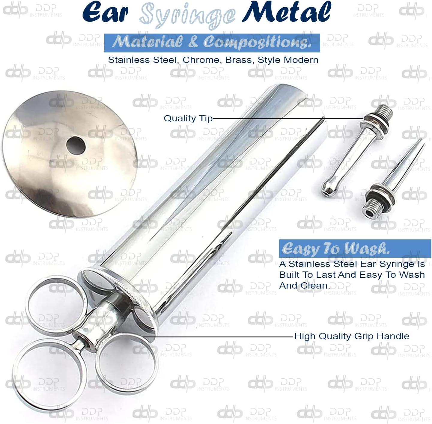 DDP Ear Wax Removal Syringe 4 OZ - Brass Chrome Finish | Gentle Ear ...