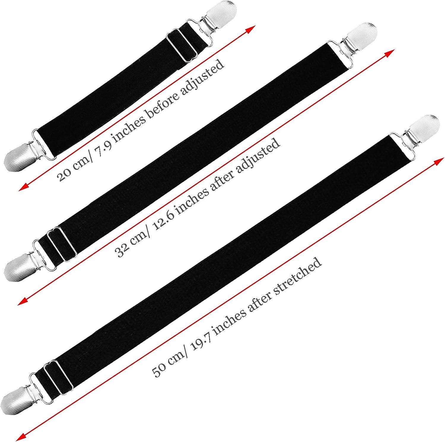 12 Black Adjustable Boot Clips - Elastic Pant Stirrups for Secure Fit ...