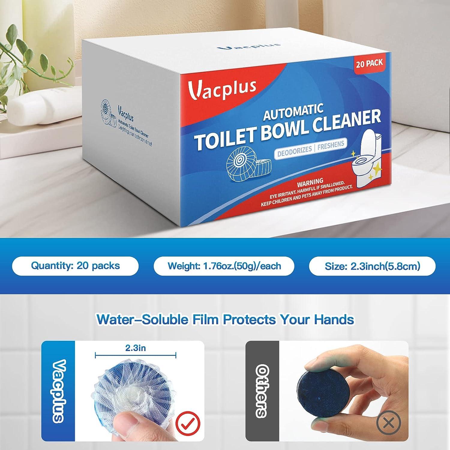 Vacplus Toilet Bowl Cleaners - 20 Pack Ultra-Clean Blue Tablets with ...