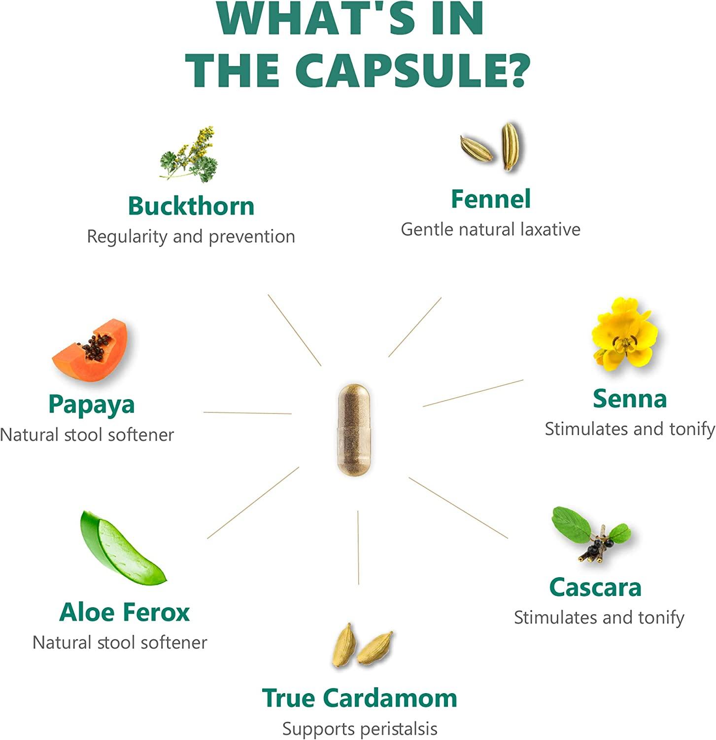 Digestic 100% Natural Laxative for Constipation Relief - 180 Capsules ...