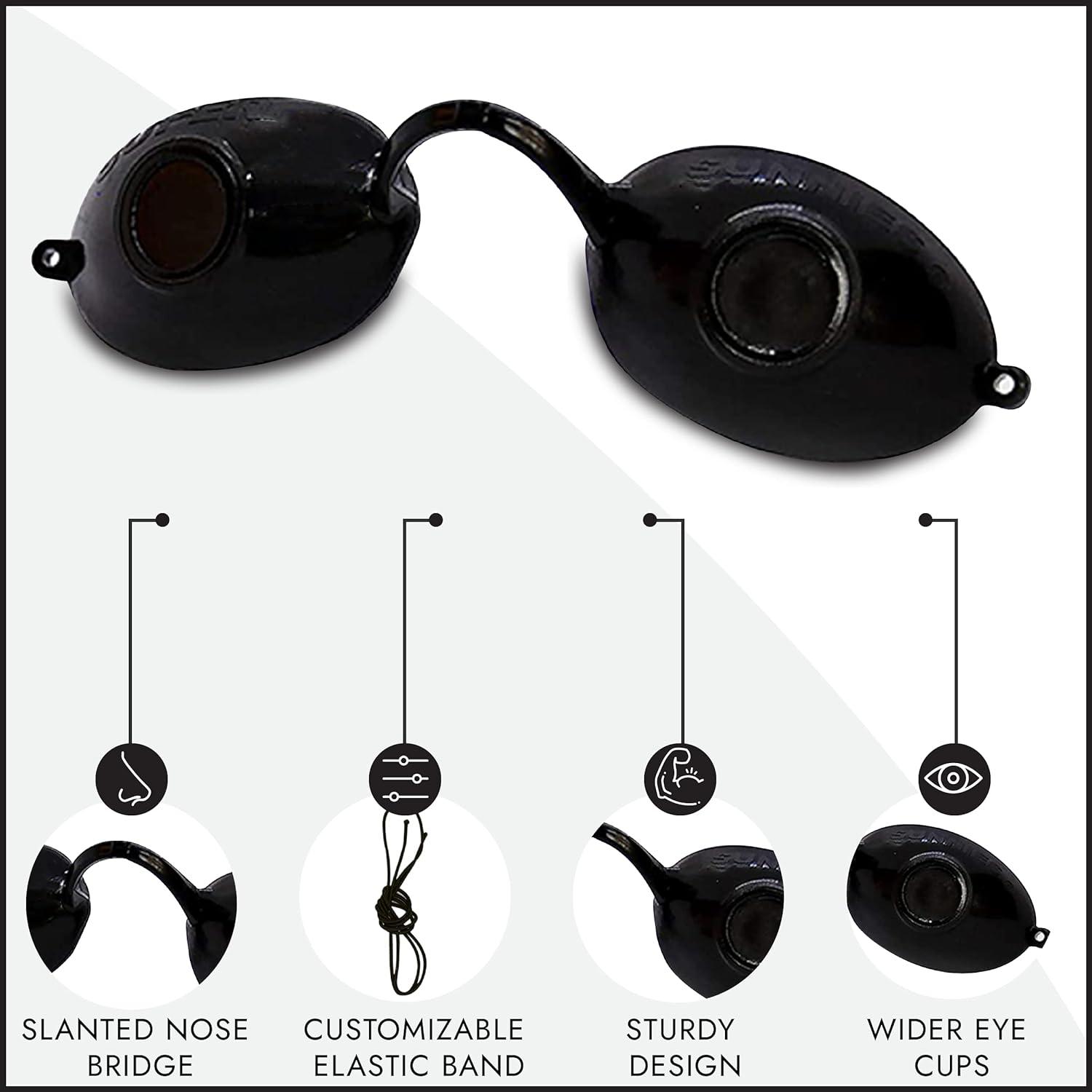 Super Sunnies FDA Compliant UV Eye Protection Tanning Bed Goggles Black ...