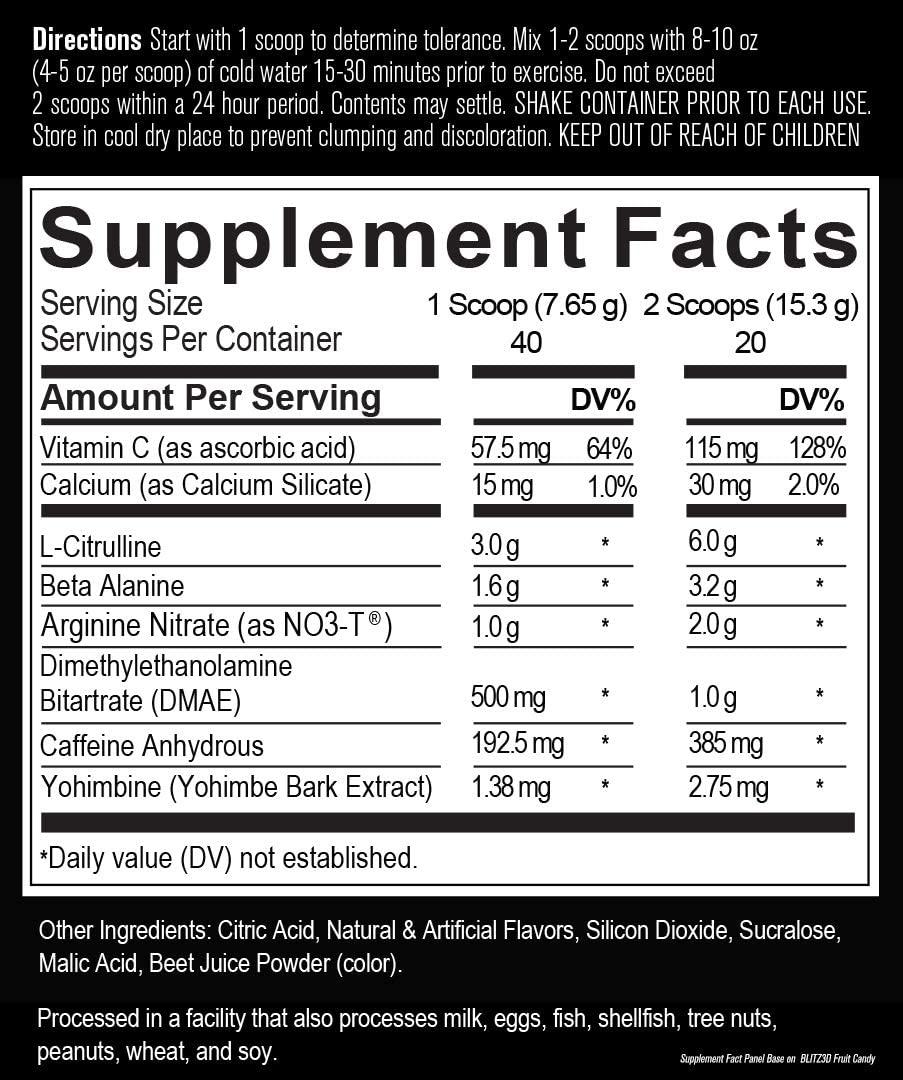 BLITZ3D Ultra Concentrated Pre Workout Powder for Men & Women | Premium ...