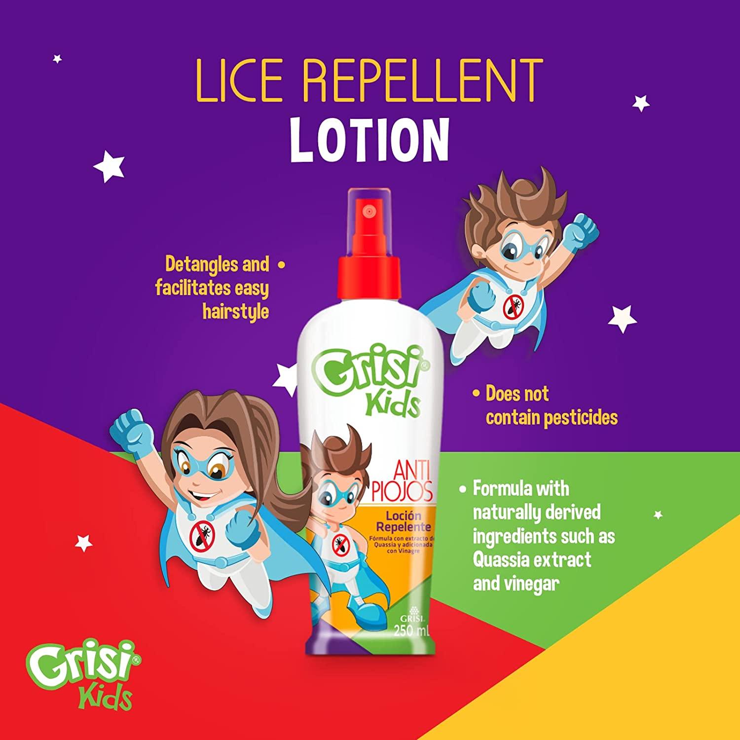 Grisi Kids Lice Repel Lotion - Quassia Extract & Vinegar Formula - 2 ...
