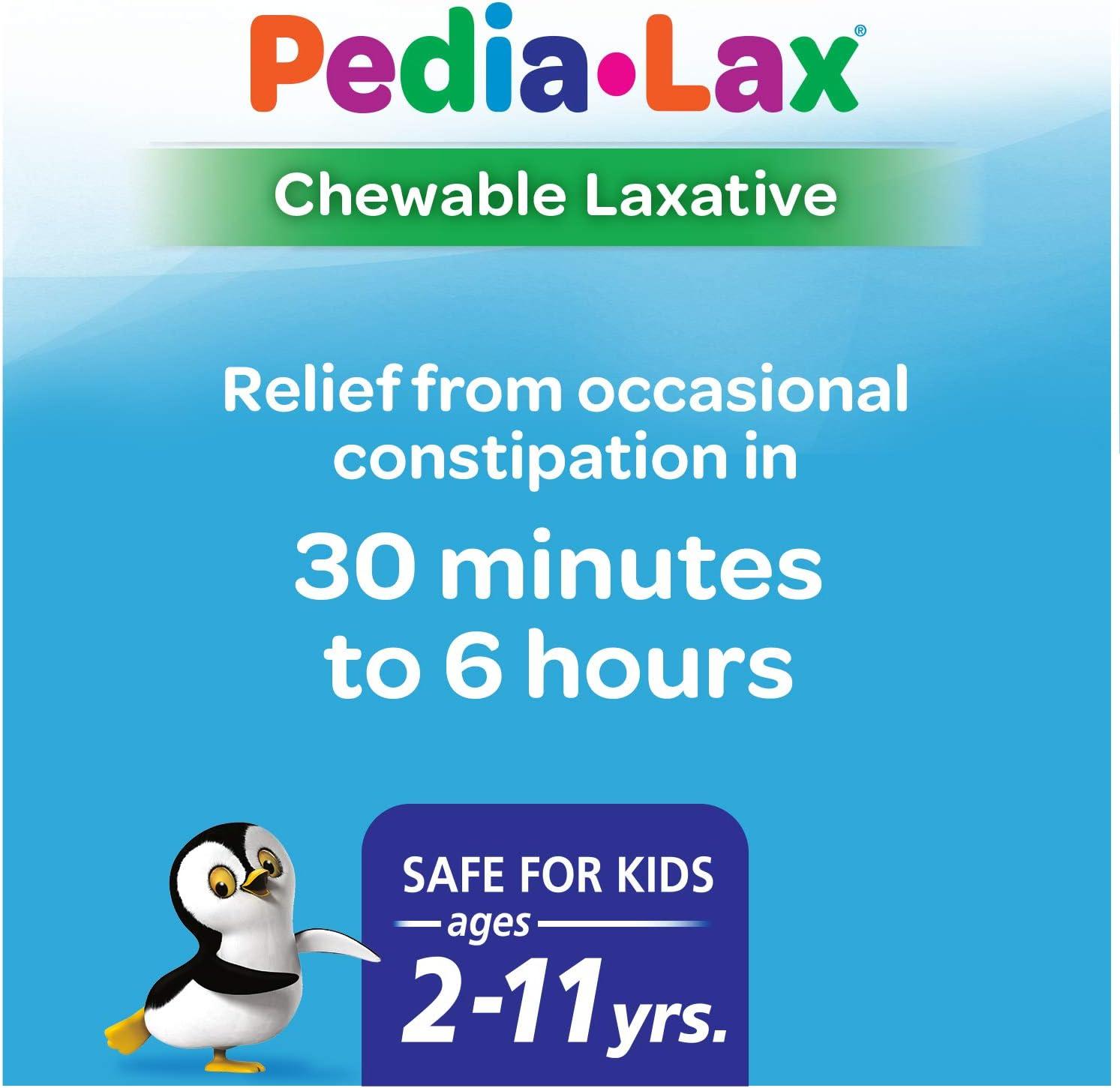 Pedia-Lax Laxative Chewable Tablets for Kids Ages 2-11 Watermelon ...