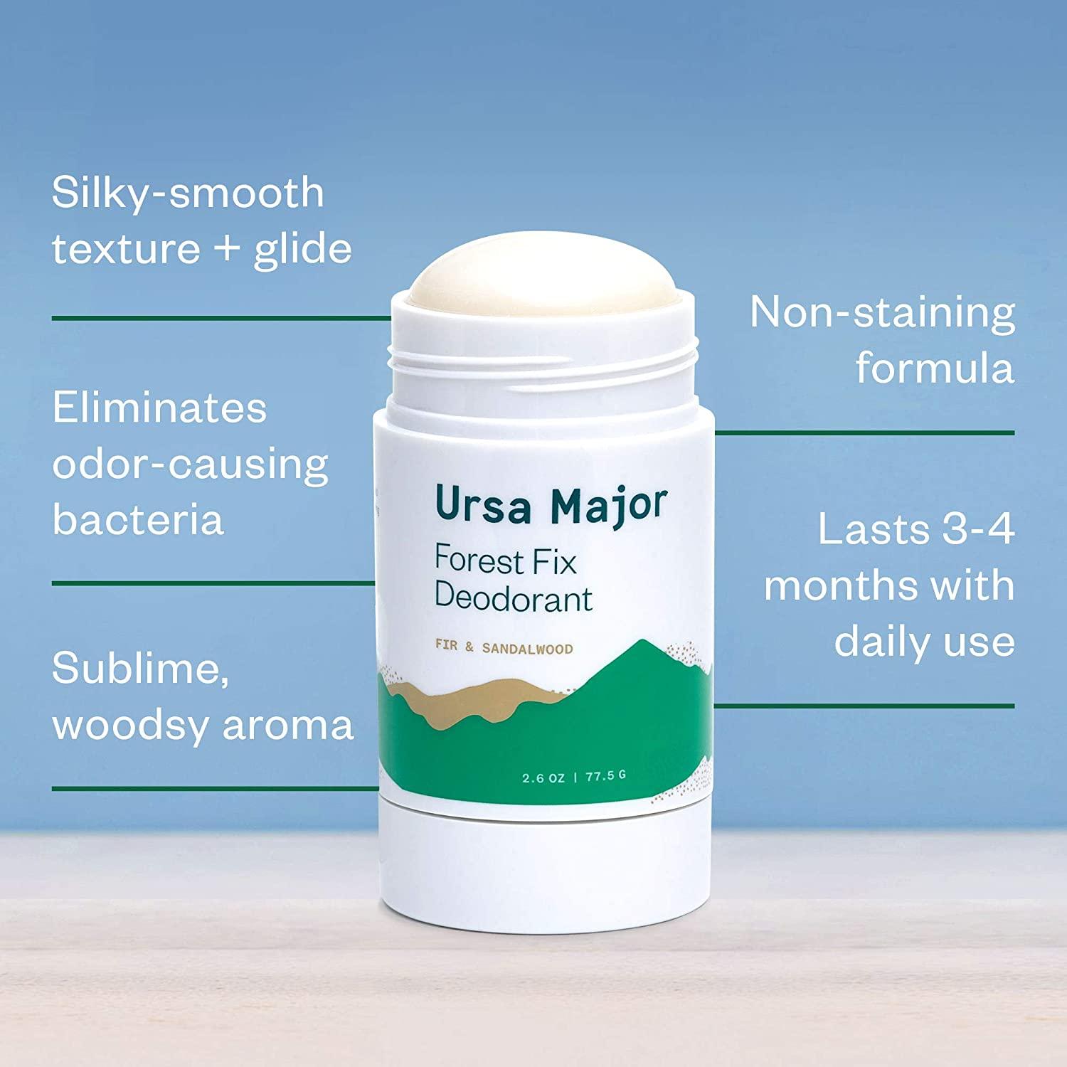 Ursa Major Natural Deodorant - Forest Fix | Aluminum-Free, Non-Staining, Cruelty-Free | 2.6 oz ...