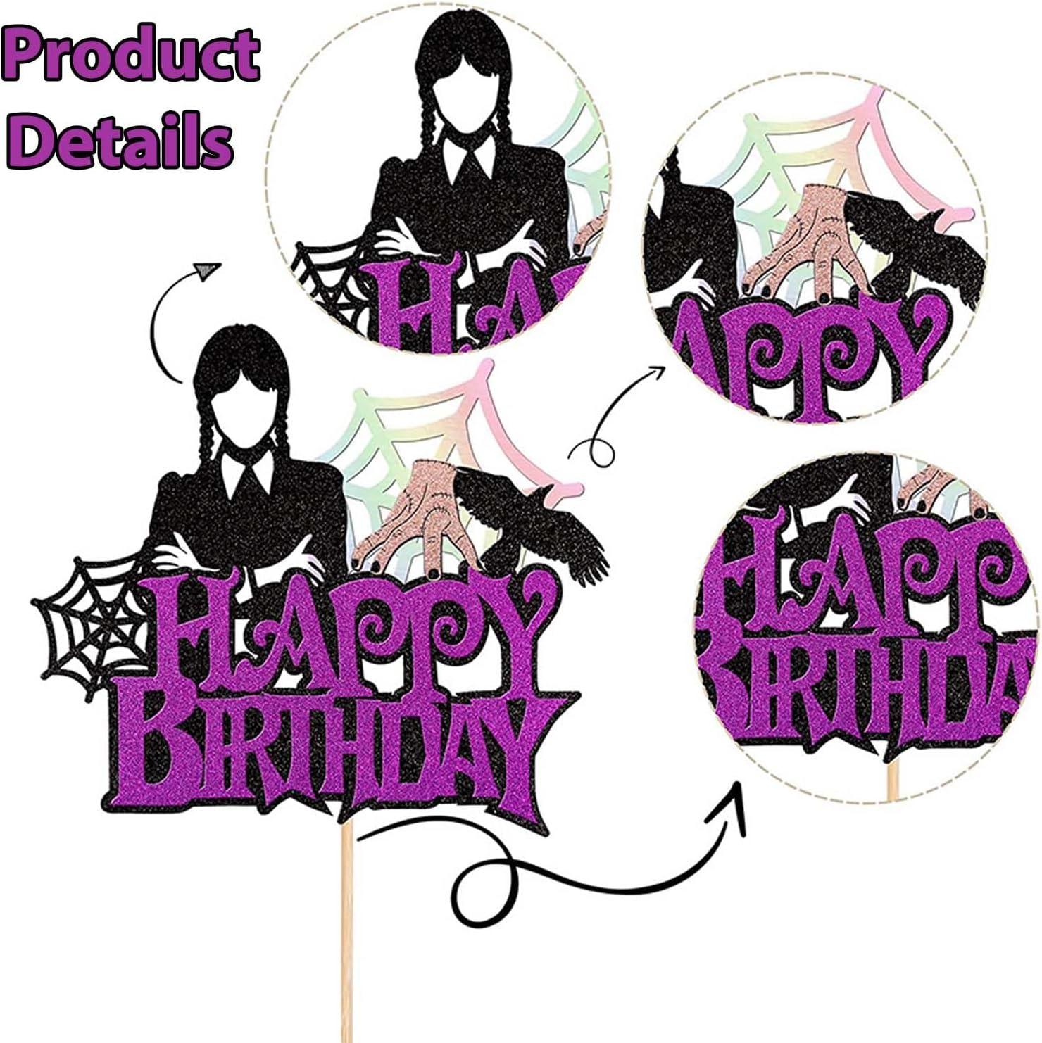 2 Pcs Wednesday Cake Topper Wednesday Cake Topper Wednesday Cake ...