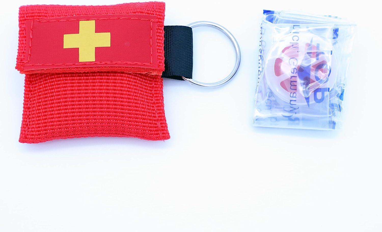 Worldconnection Ventilation Mask Keychain - Red CPR Mask with ...