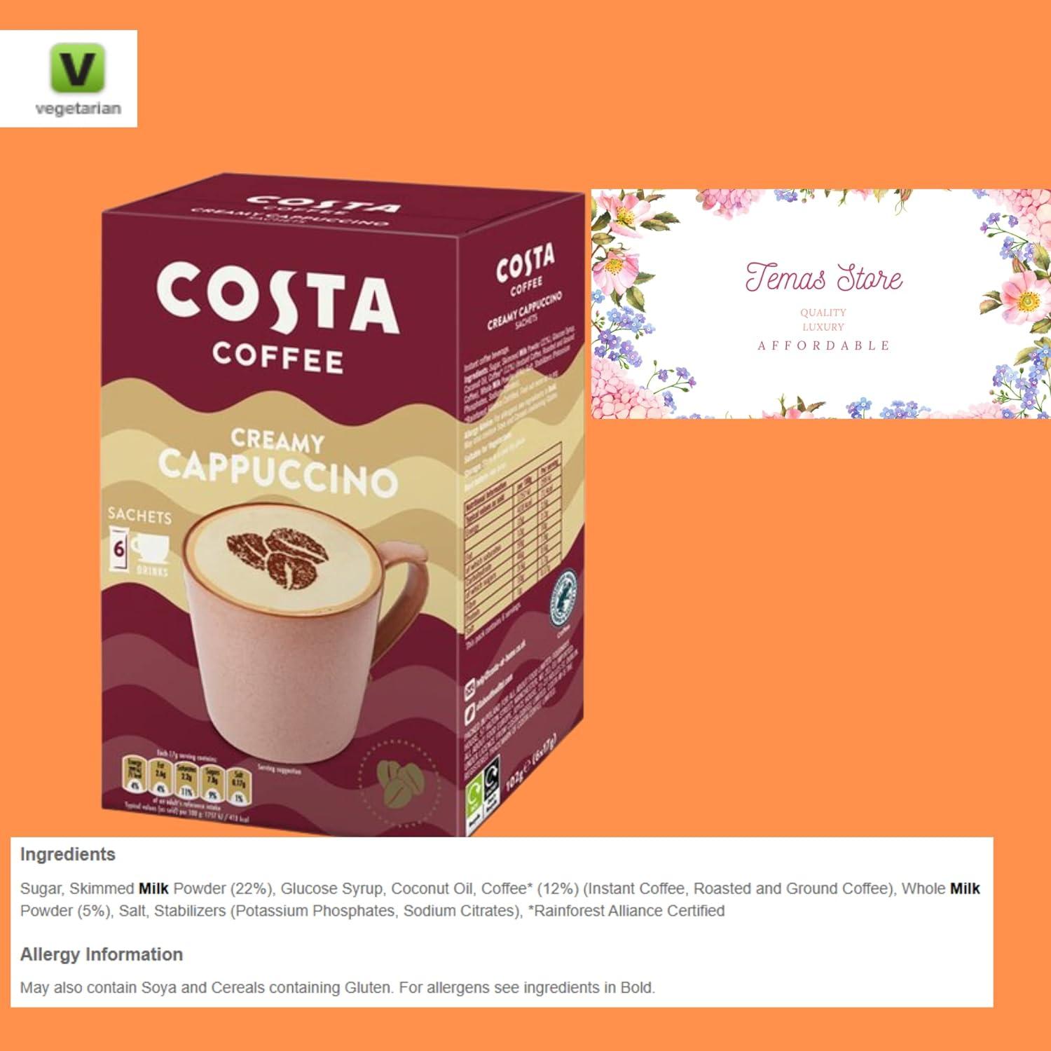 Temas Costa Coffee Instant Coffee Sachets Bundled With Reusable Coffee ...