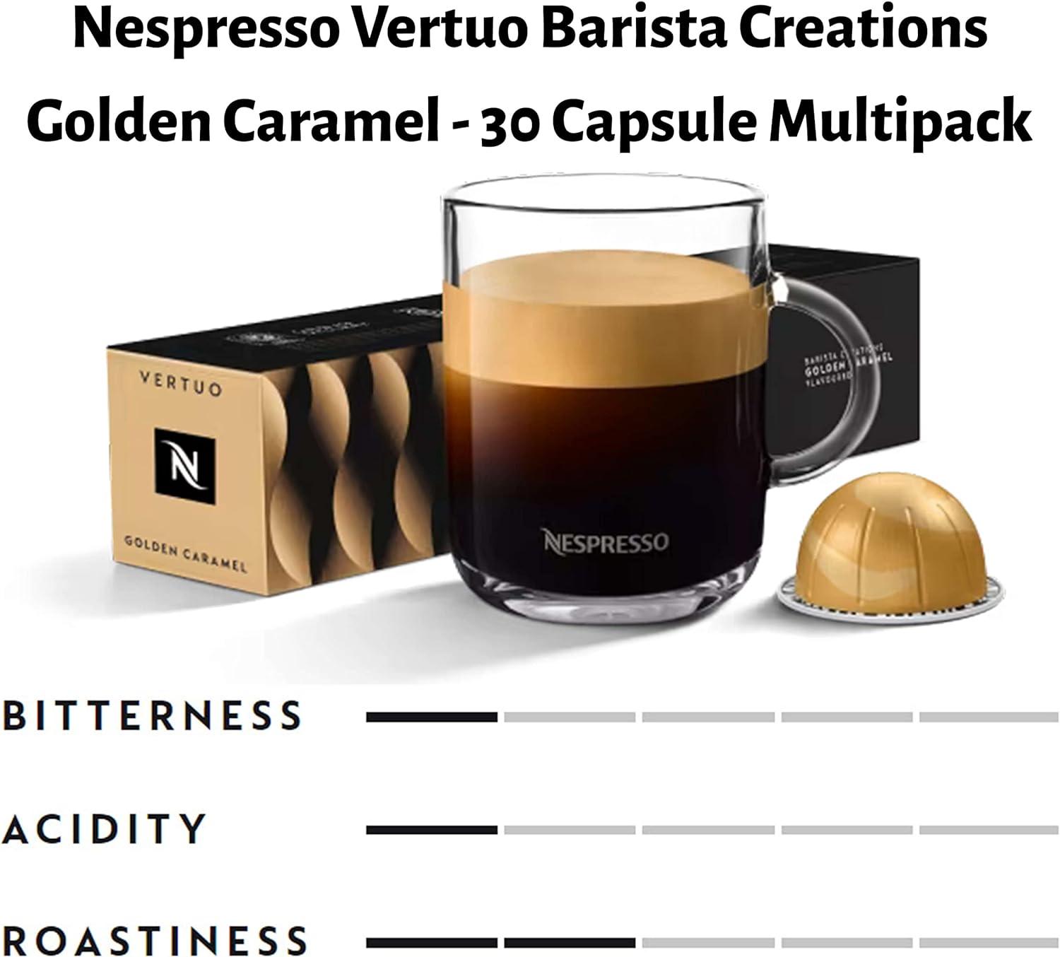 Nespresso Vertuo Golden Caramel Coffee Capsules - 3 Boxes (30 Pods ...