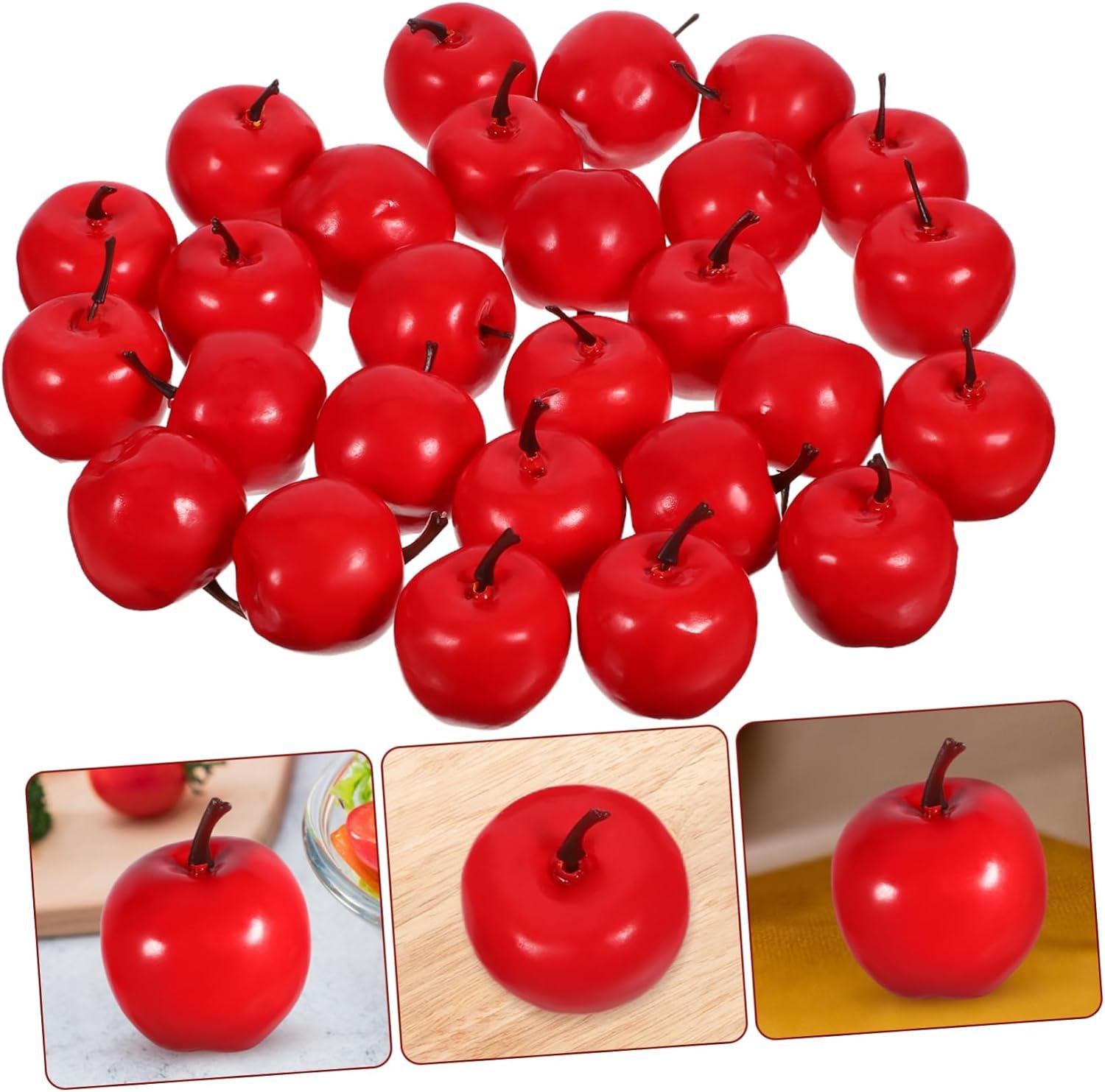 ABOOFAN 60 Pcs Artificial Apple Fruit Model Prop Decoraciones Para ...