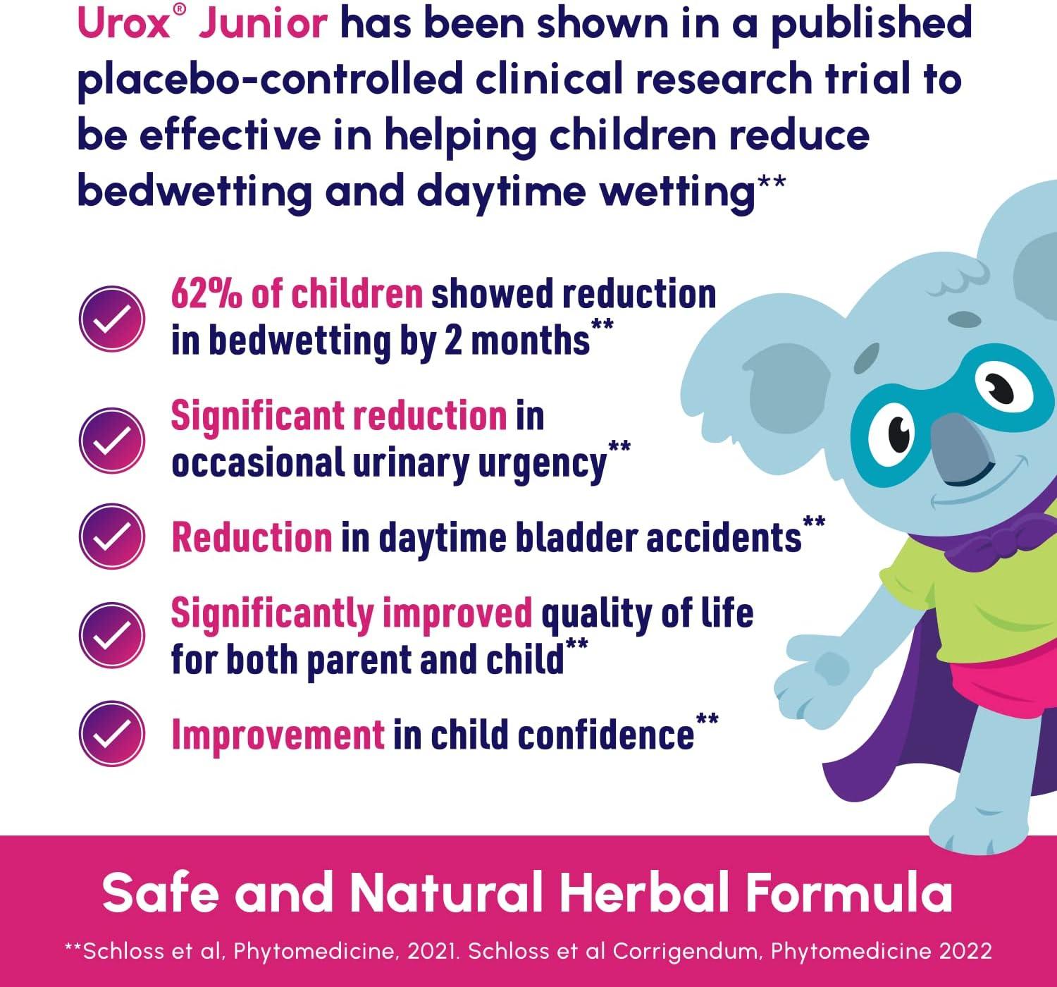 UROX Junior Natural Bladder Control - Nocturnal Enuresis Supplements ...