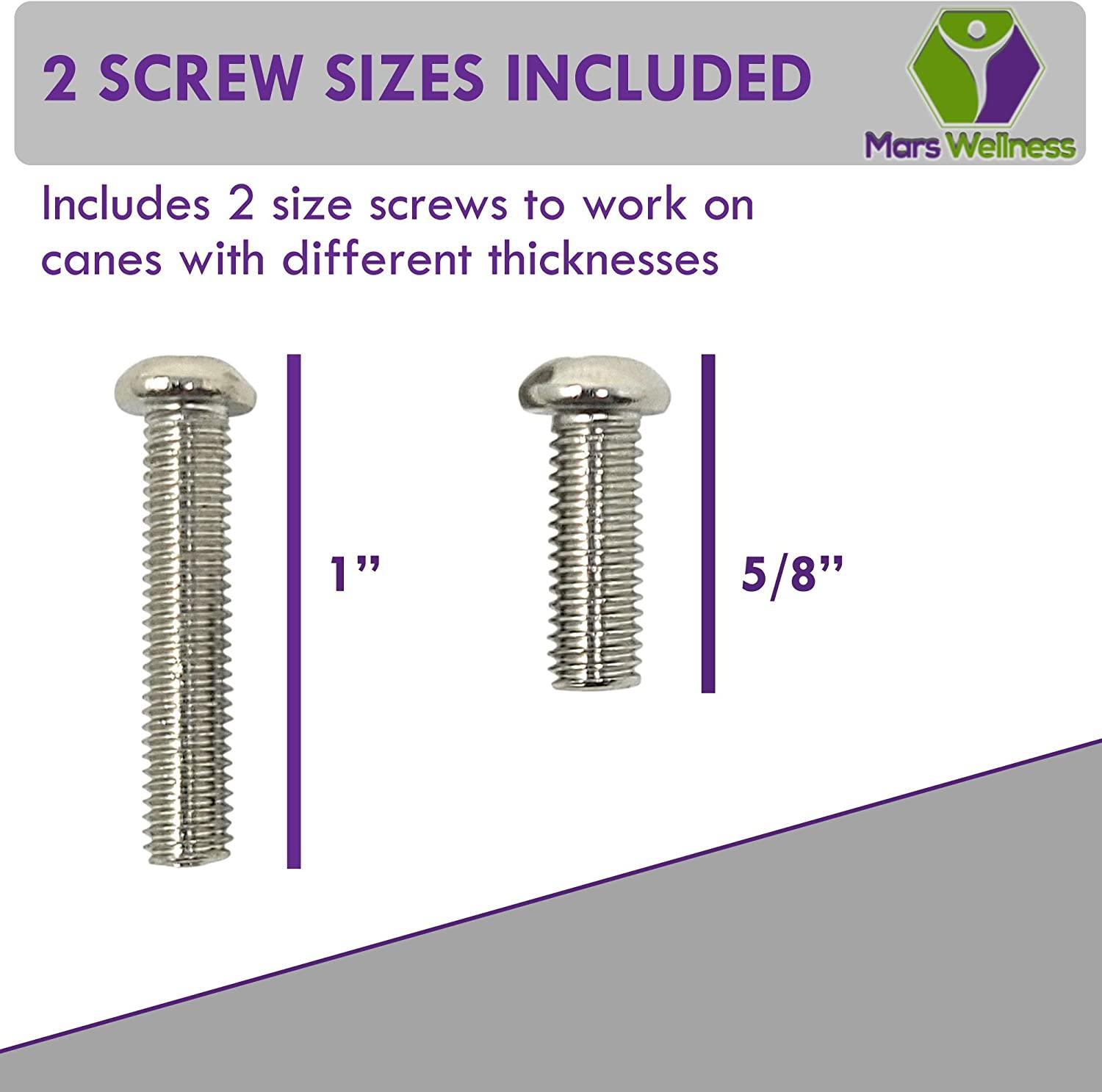 2-Pack Heavy Duty Metal 4-Prong Retractable Ice Cane Tip Attachment for ...