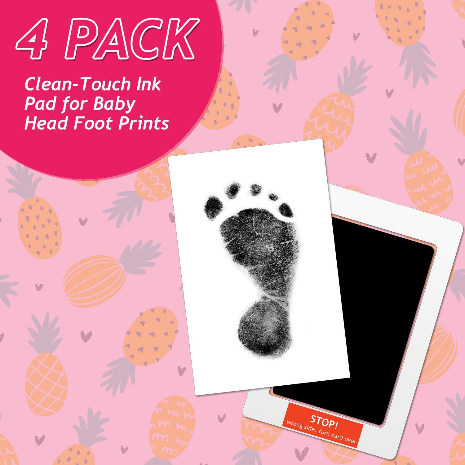 Clean Touch Ink Pad - Newborn Baby Handprint and Footprint Kit (Black ...