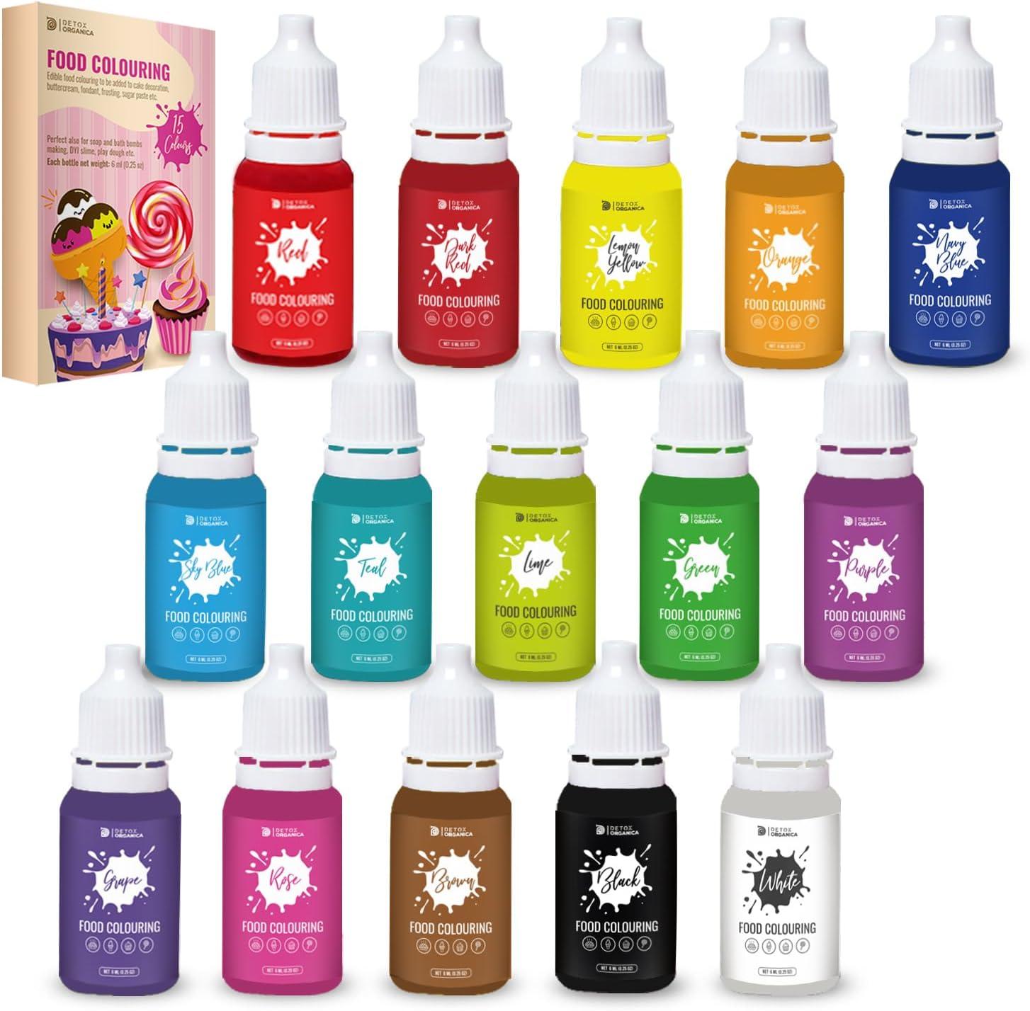 Food Colouring Liquid 6 ml - 15 Colours Food Colour - Food Colouring ...