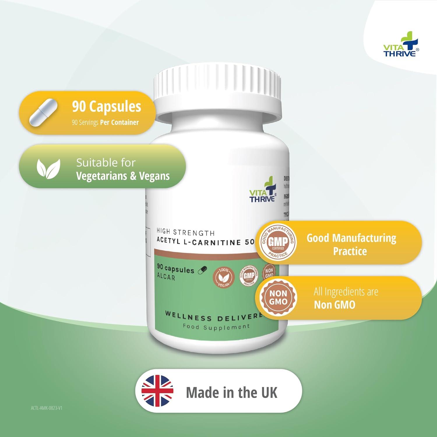 VitaThrive Acetyl L Carnitine 500mg 90 Capsules | Buy Now with Express ...