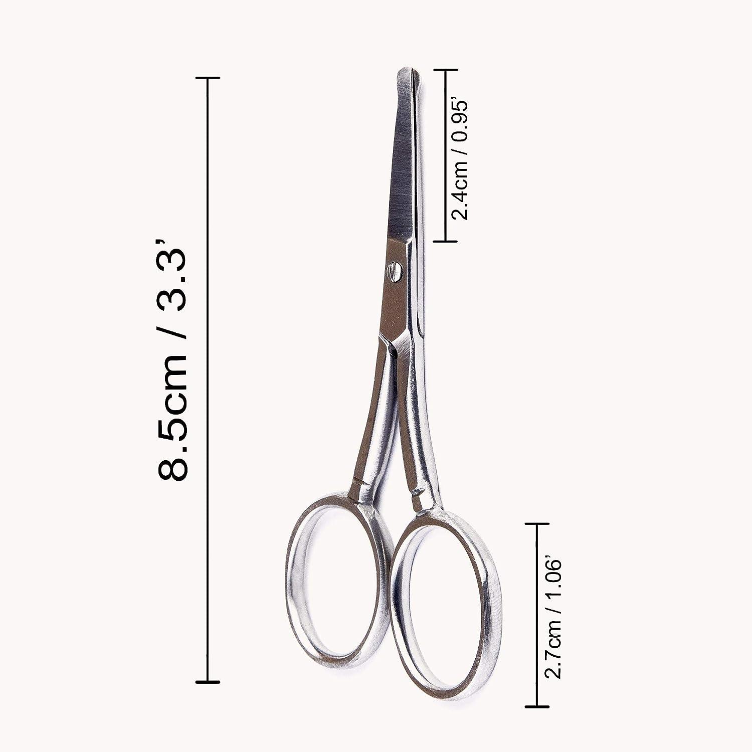 Babiface Nose Hair Scissor | Rounded Tip Safety Scissor for Facial Hair ...