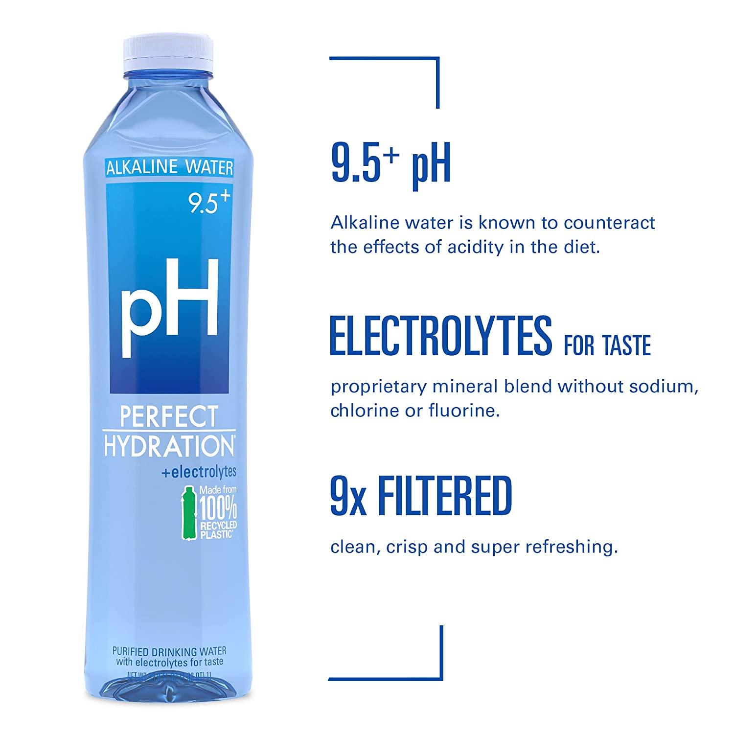 Perfect Hydration 9.5+ pH Electrolyte Water | 33.8 Fl Oz (12 Pack ...