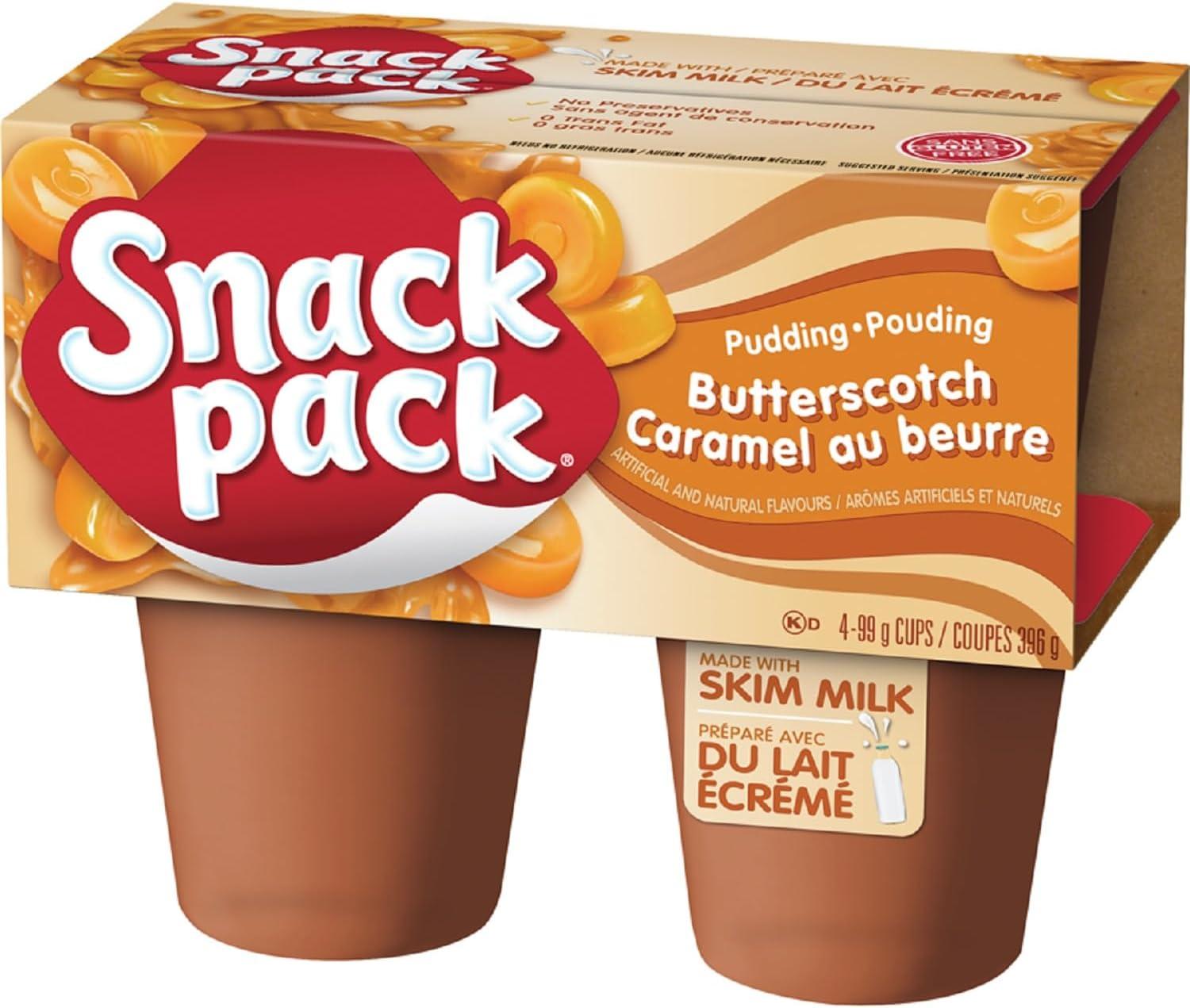 Snack Pack Butterscotch Pudding - 4x99g (Pack of 12) Butterscotch 396 g ...