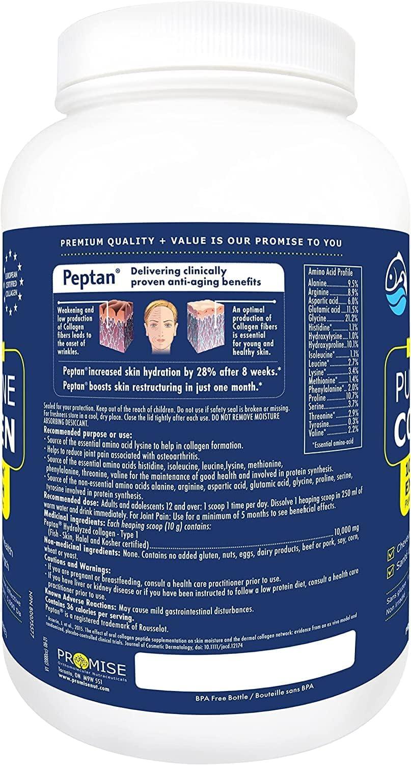 825gm (29oz) Hydrolyzed Marine Collagen Peptides with 9g of Protein to ...