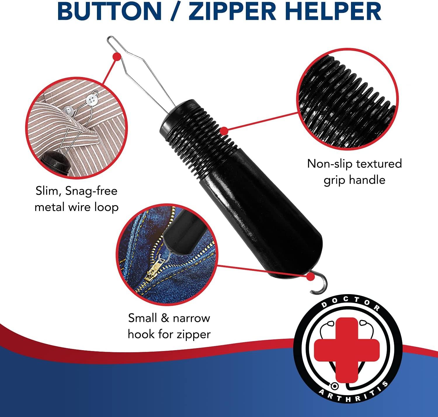 Button Hook & Zipper Pull - One-Handed Dressing Aid for Seniors ...