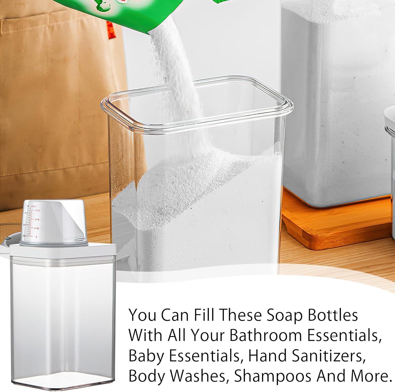 Airtight detergent dispenser with measuring cup multifunctional washing ...