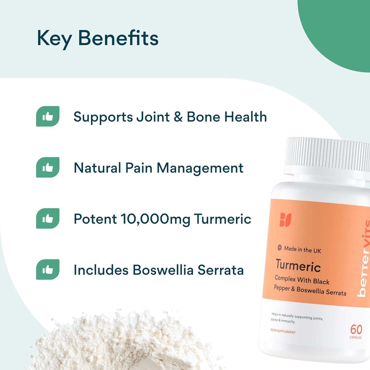 BetterVits Turmeric Complex | 10,000mg Extract | Joint Health and Anti ...