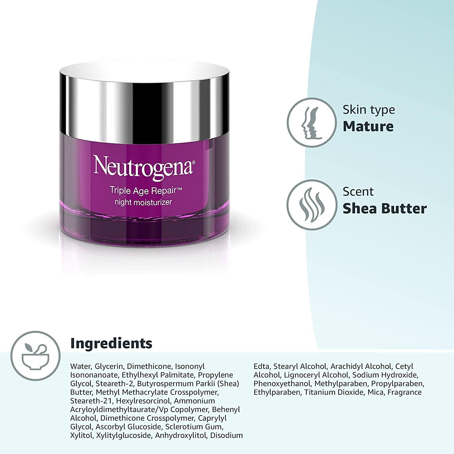 Neutrogena Triple Age Repair Night Cream with Vitamin C 1.7 oz | Anti ...