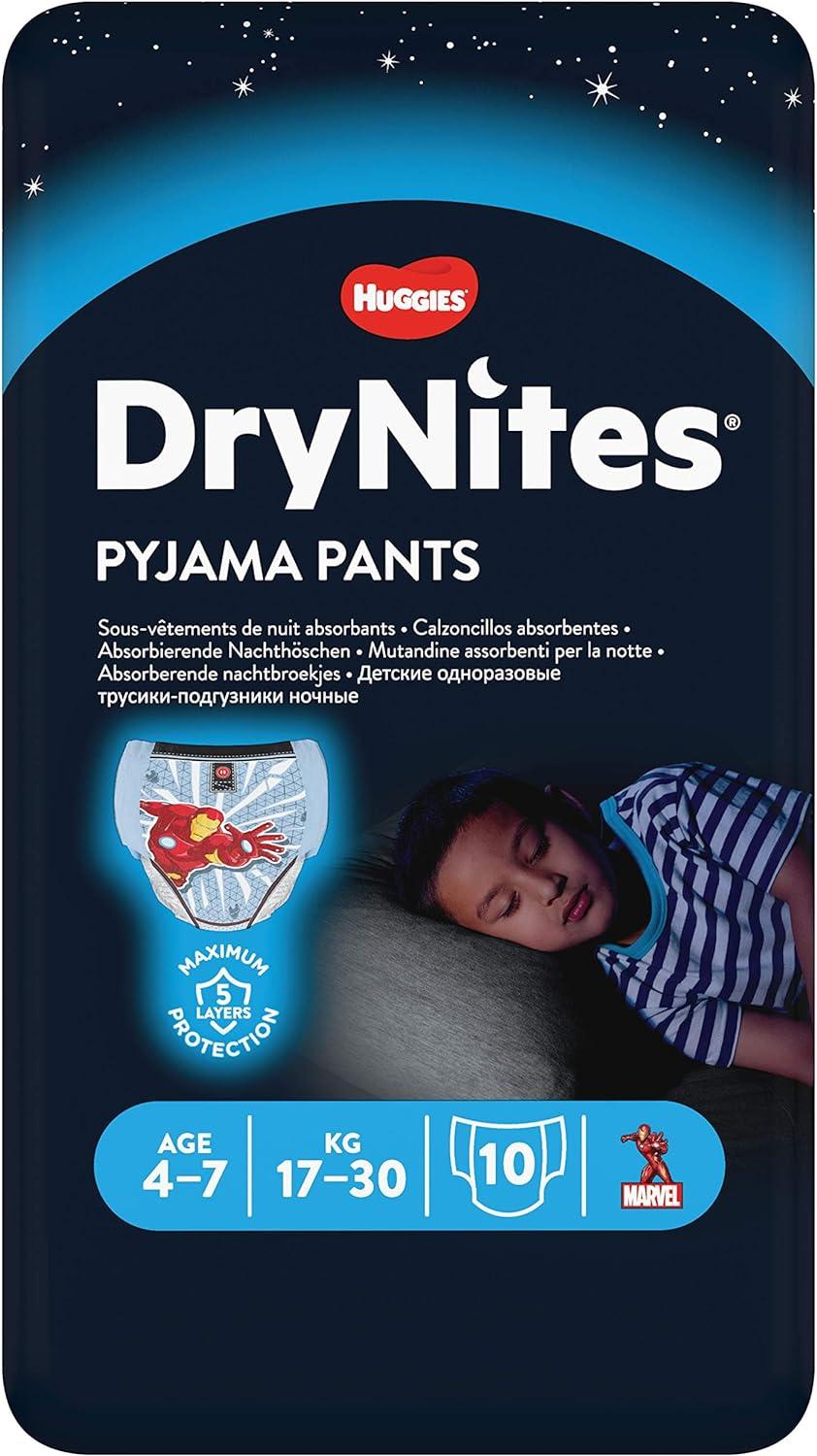 Huggies DryNites Boys Night Time Pants - Sizes 4-7 Years (30 Pants ...