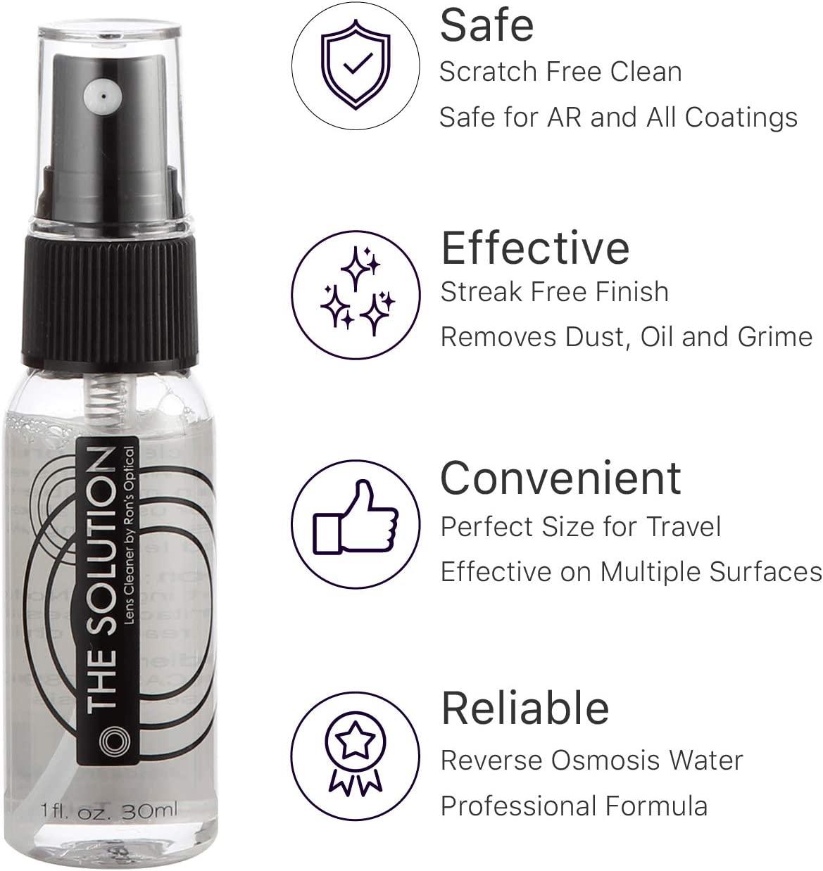 The Solution Lens Cleaner Repair Kit 1oz Alcohol Free Eyeglass Lens ...