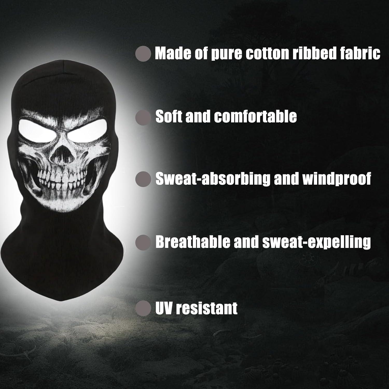 Skull Mask Balaclava for Men - Halloween Skeleton Face Mask for Outdoor ...