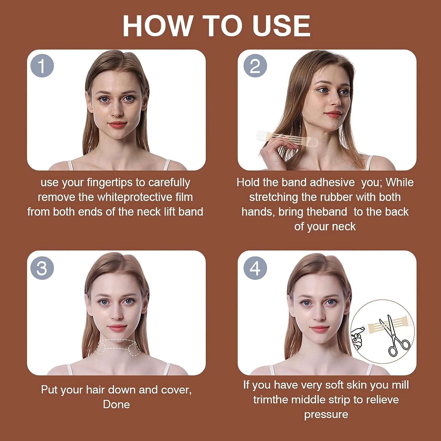 Neck Lift Tape Face Neck Lifting Stickers Instant Neck Lift Patch ...