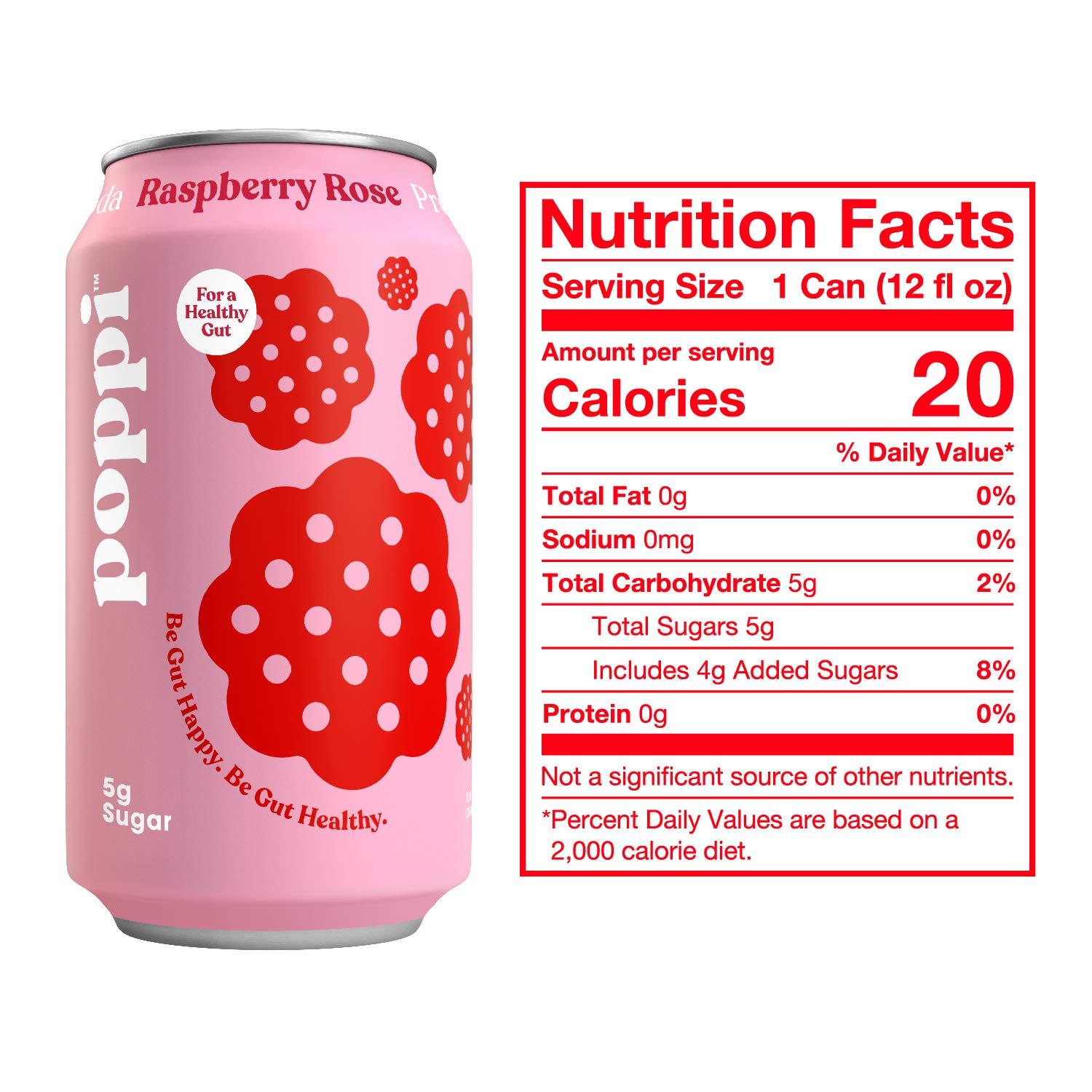 Buy Poppi Raspberry Rose Prebiotic Soda - 12 Fl Oz | Healthy Gut Drink ...