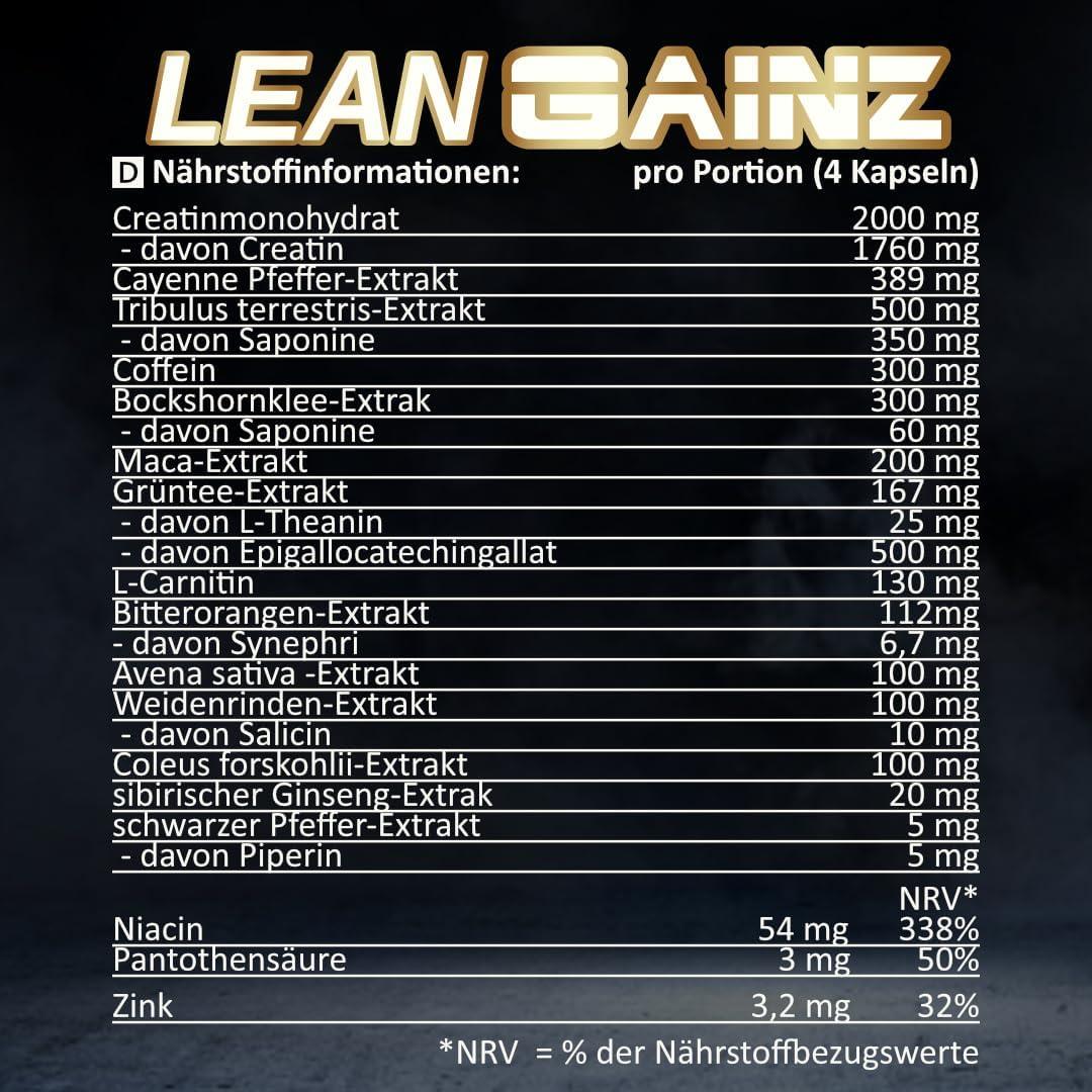 Lean Gainz - All-in-One Muscle Builder & Strength Enhancer - 100 ...