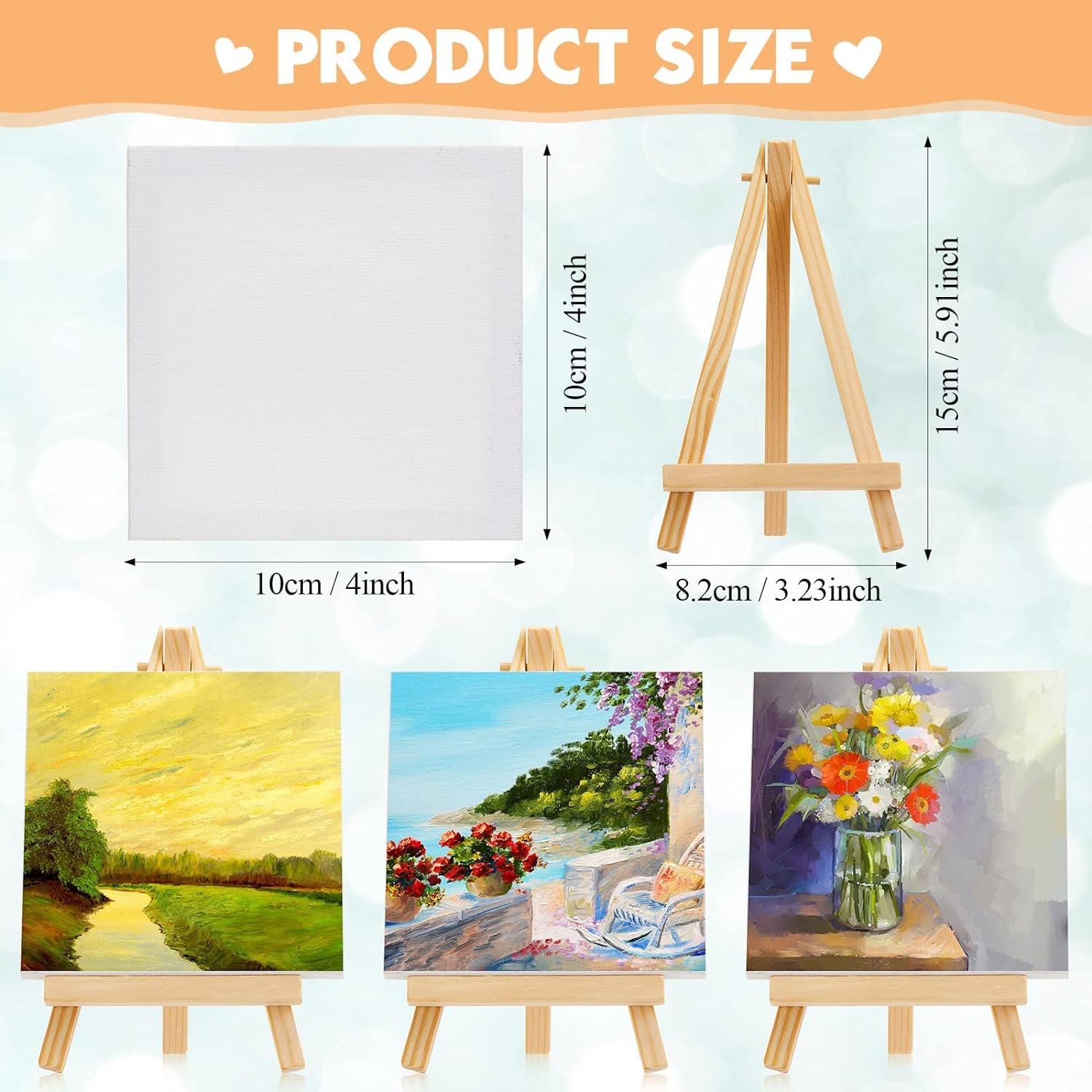 Mimorou Stretched Mini Canvases Small Painting Canvas with Easel Art ...