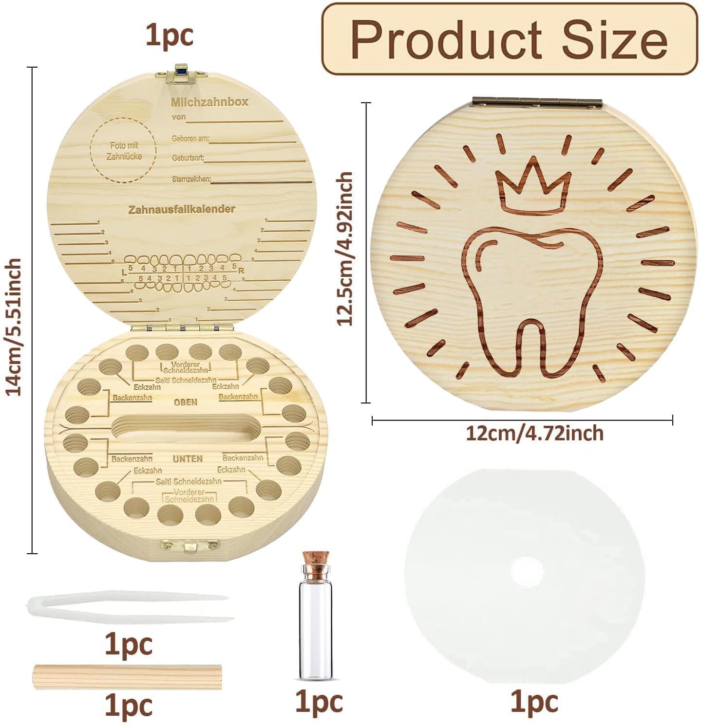 Toothbox Wooden Milk Teeth Storage Box - Premium Keepsake for Baby ...