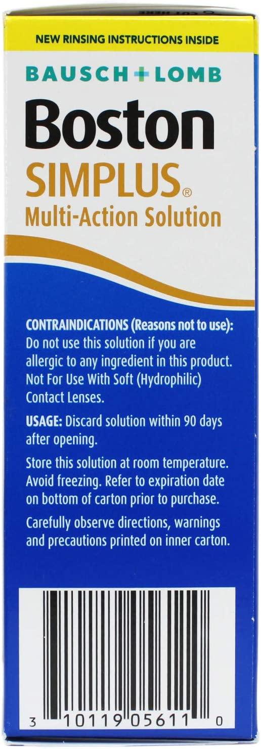 Bausch & Lomb Boston Simplus Multi-Action Solution 3.5 OZ - Pack of 4 ...