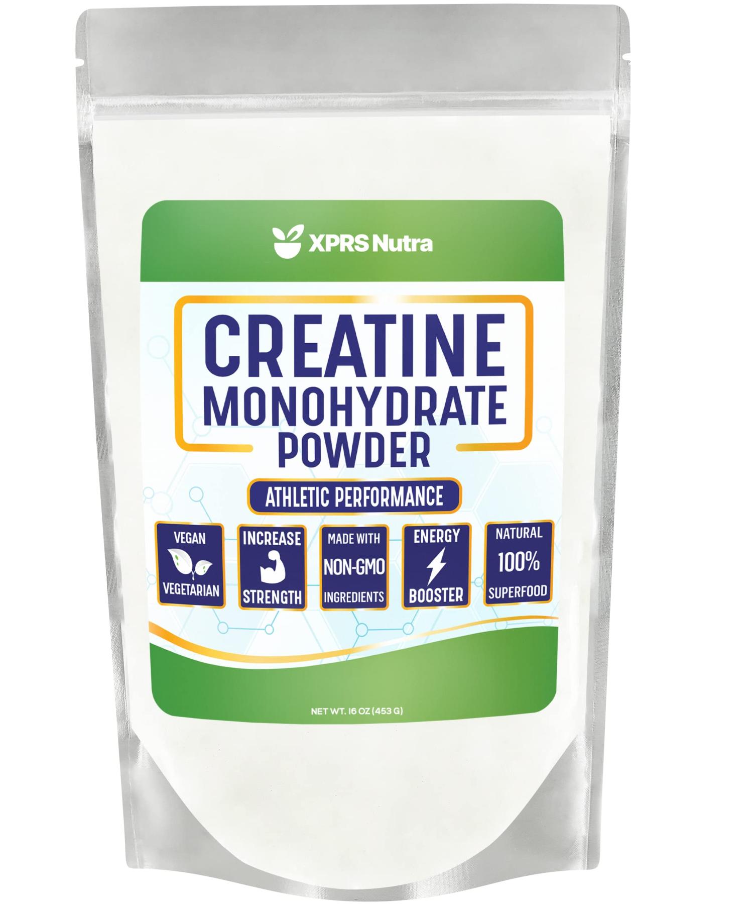 XPRS Nutra Vegan Creatine Monohydrate Powder - 453g Premium Bulk ...