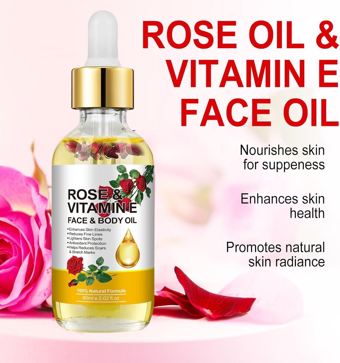 Vitamin E Oil Rose Vitamin E Face & Body Oil for Skin Hair Nails and ...