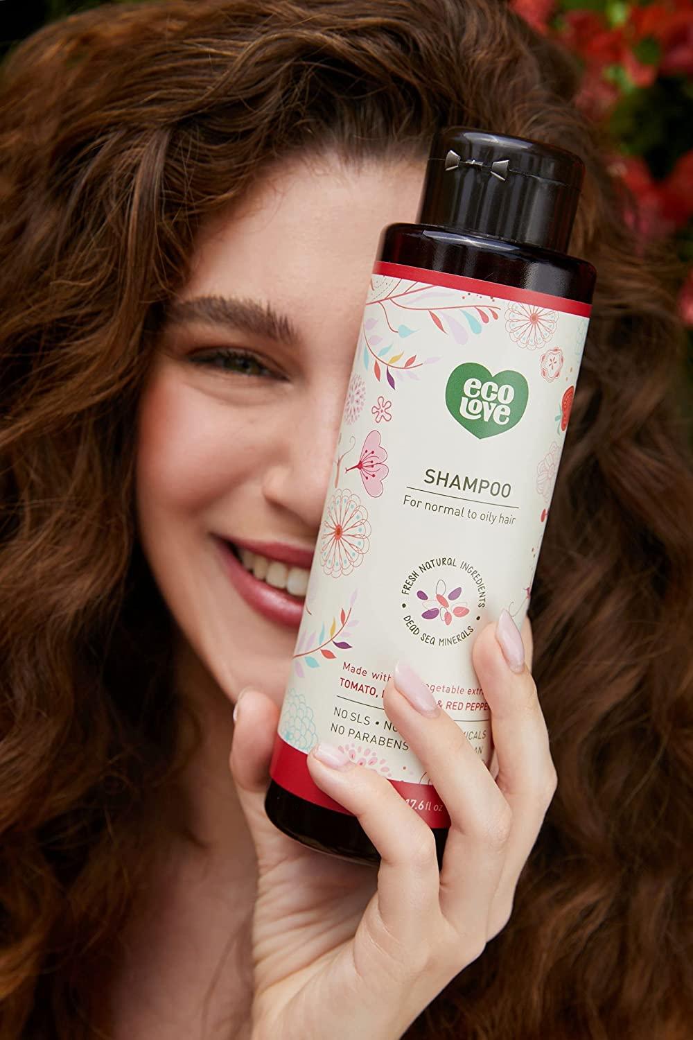 ecoLove Natural Shampoo for Normal & Oily Hair - Organic Tomato & Beet ...