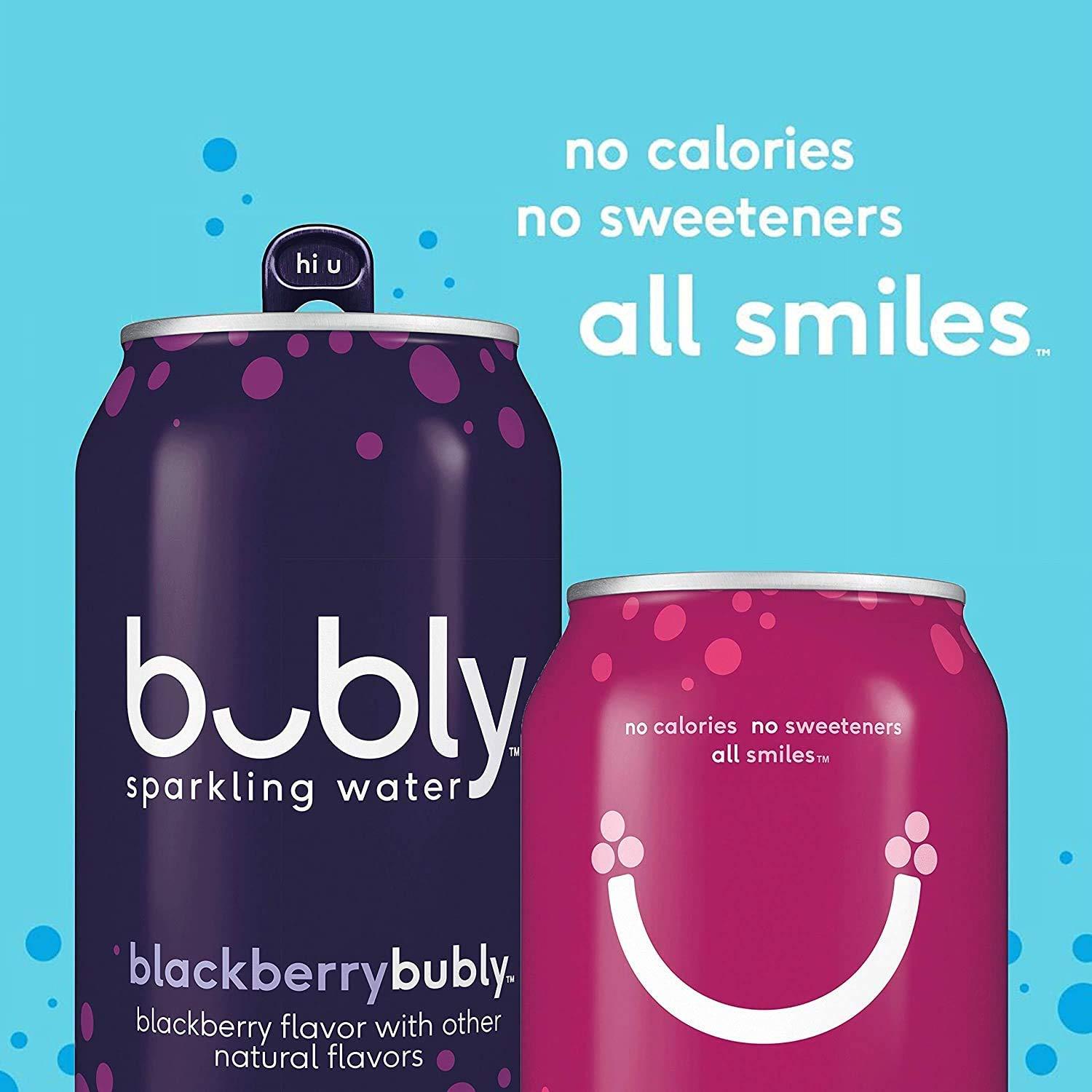 Bubly Sparkling Water 6 Flavor Variety Pack - 12 fl oz Cans (18 Pack), Zero Calories & Sugar ...