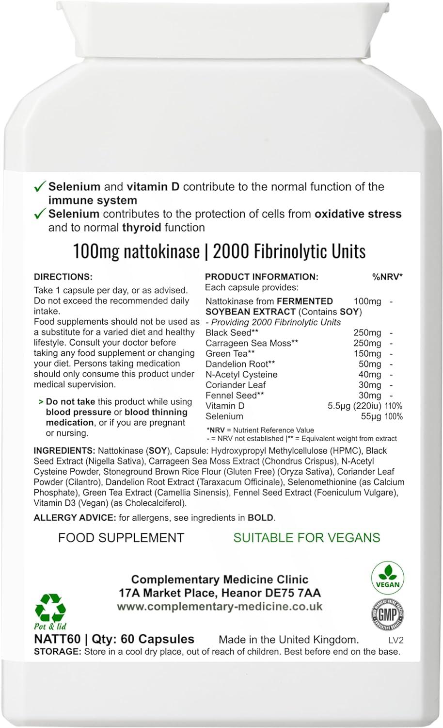 Complementary Supplements Nattokinase 2000FU Premium Complex with Black ...