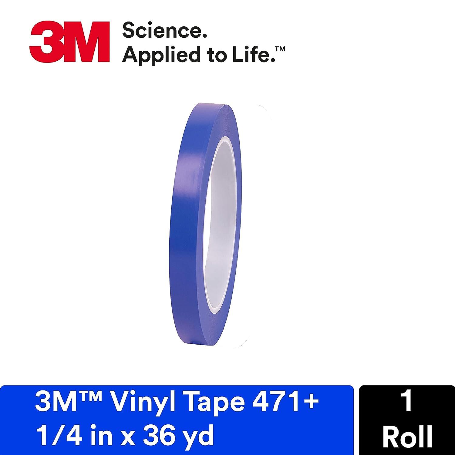3M Vinyl Tape 471+ Indigo 1/4 x 36 yd - Fine Line Tape for Paint ...