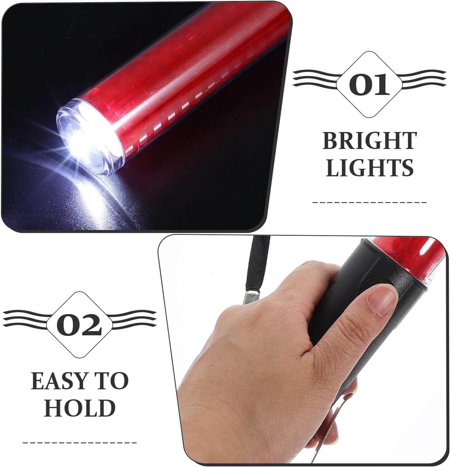 TOPPERFUN Traffic Wand LED Traffic Control Night Wands Red Safety Light ...