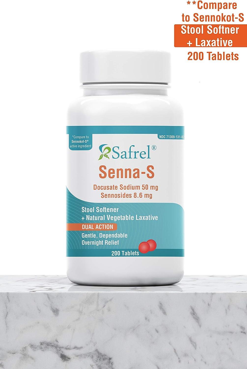 Safrel Senna-S (200 Tablets) Natural Dual Action Laxative & Stool ...